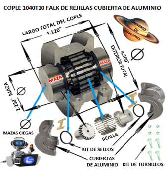 1040T10 COPLE FALK STEELFLEX DE REJILLAS CUBIERTA DE ALUMINIO EXTERIOR ...